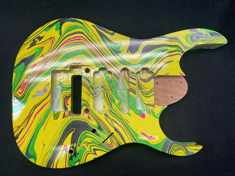 Swirled 7 string Universe style guitar body, HSH - RB187 | Reverb