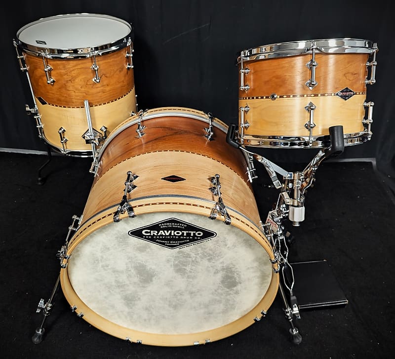 Craviotto Cherry & Maple Split Shell Pack with Walnut Inlay | Reverb