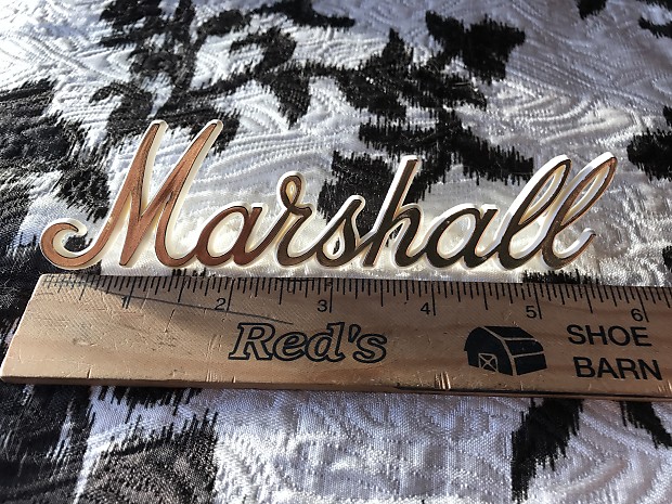Marshall gold script head logo | Reverb