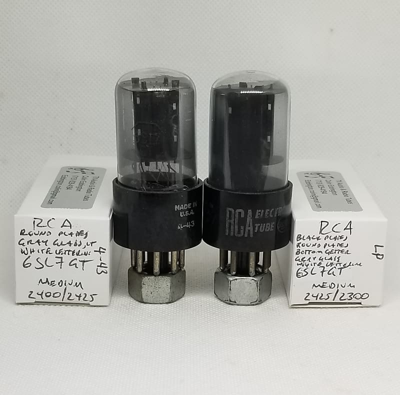 RCA 6SL7GT Gray Glass Well Matched (5.1%) Pair NOS 6SL7 | Reverb