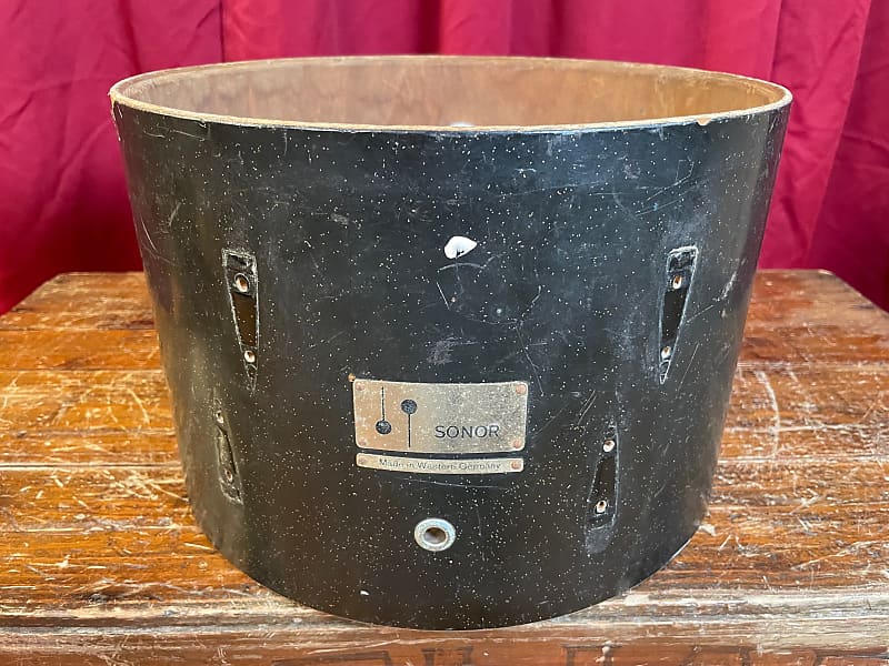 1971 Sonor Teardrop 8x12 Tom Shell Black Silver Speckle 30cm | Reverb