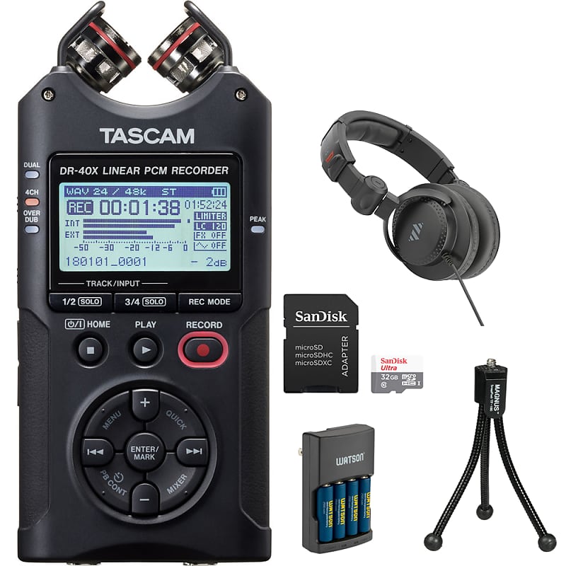 Tascam DR-40X Four Track Portable Recorder and USB Interfac | Reverb