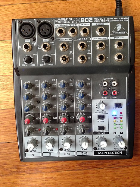Behringer Xenyx 802 Mixer Premium 8-Input 2-Bus Mixer with | Reverb