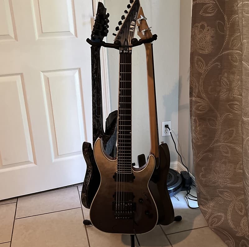 ESP LTD MH1007 FR QMBF 2019 - Black Fade | Reverb