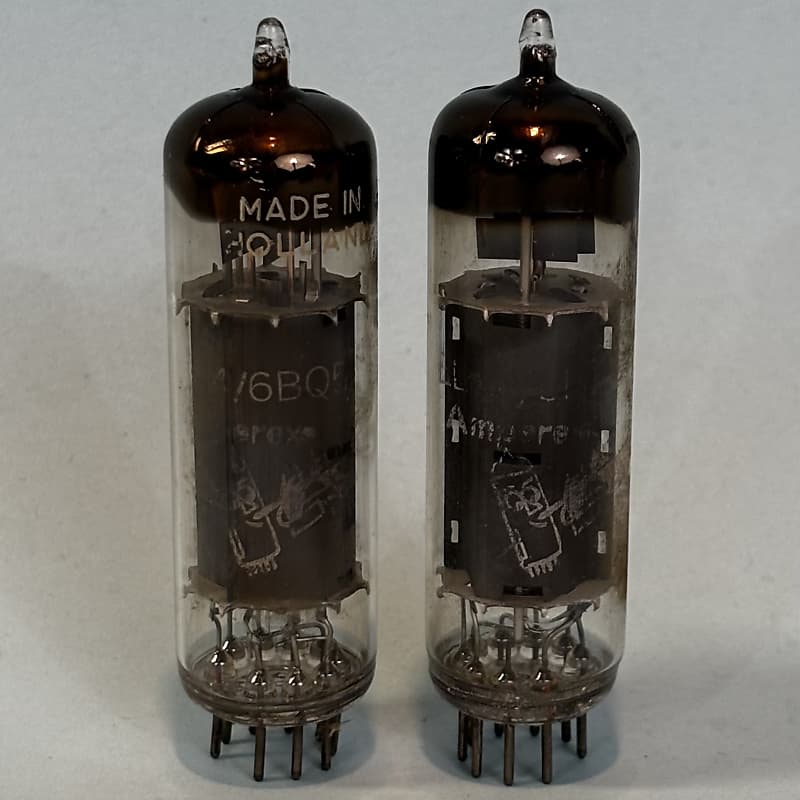 1960s Amperex EL84 6BQ5 x2 Matched Pair Vintage Holland Gray | Reverb