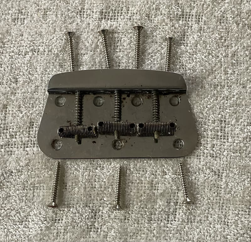 Vintage 1965 USA Fender Musicmaster II Bridge + Screws Duo | Reverb