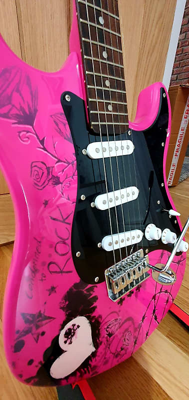 Jaxville 'Pink Punk' Electric Guitar | Reverb UK