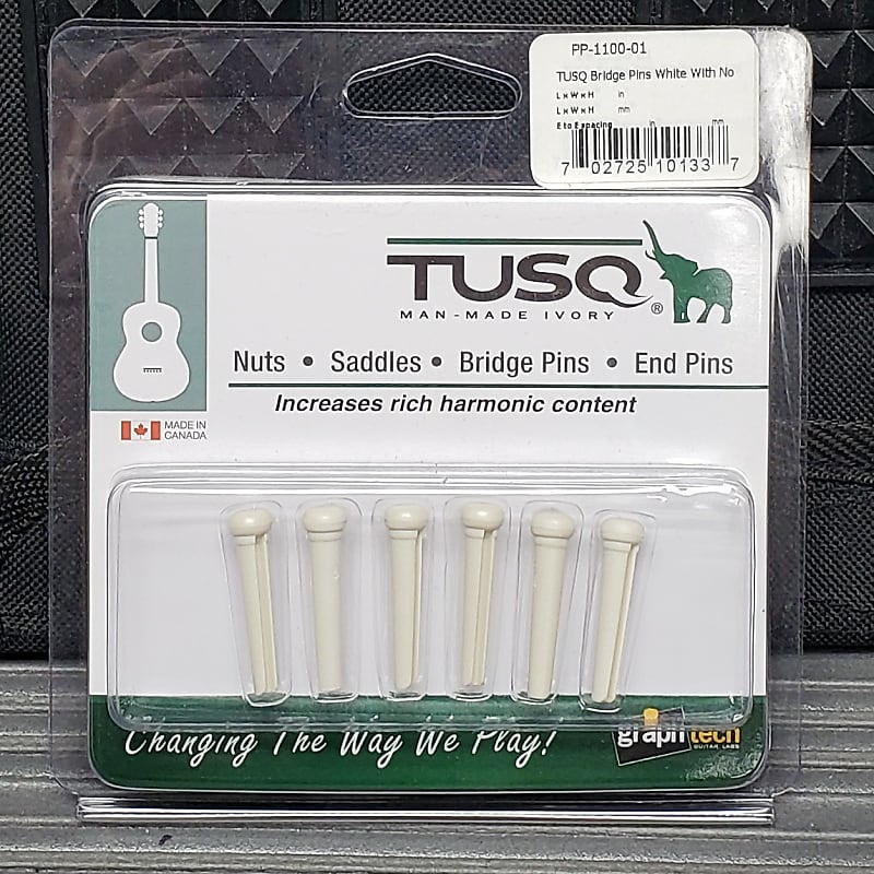 Graph Tech PP-1100-01 TUSQ TRADITIONAL BRIDGE PINS WHITE WITH | Reverb
