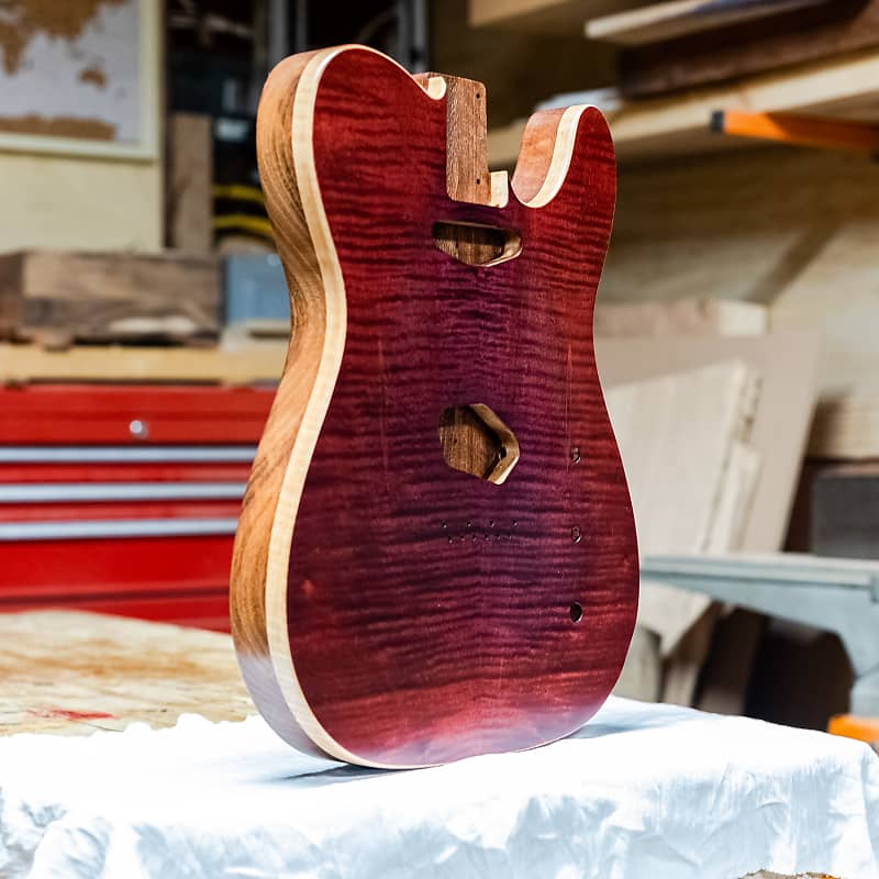 Figured Maple Tele Body / Red/Purple Burst Tele Body | Reverb