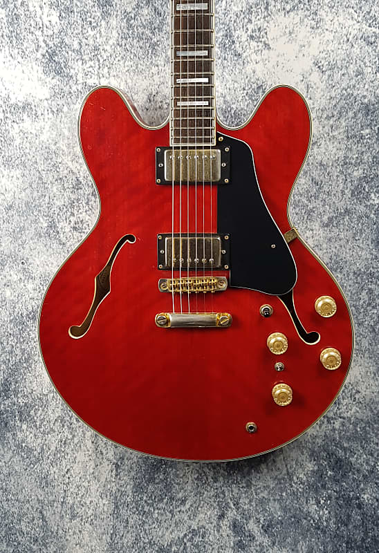 Washburn HB35 Semi-Acoustic Guitar - Flame Maple Top w/ Gold | Reverb