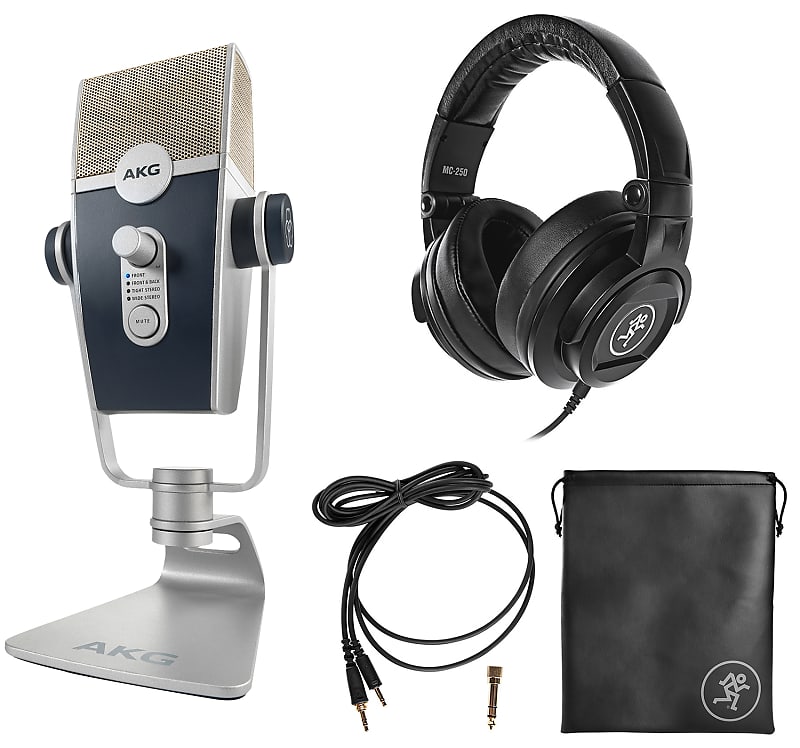 AKG C44-USB Lyra USB Microphone Recording Podcast Mic+Mackie | Reverb