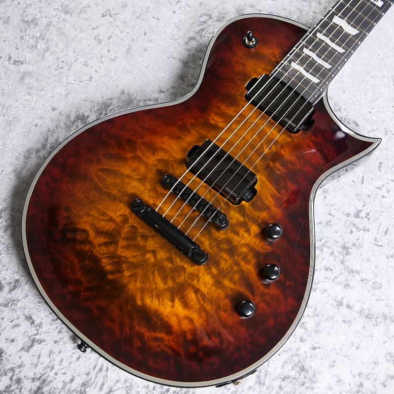 ESP E-II Eclipse EC QM FL Tyger Eye Sunburst [Made | Reverb Australia