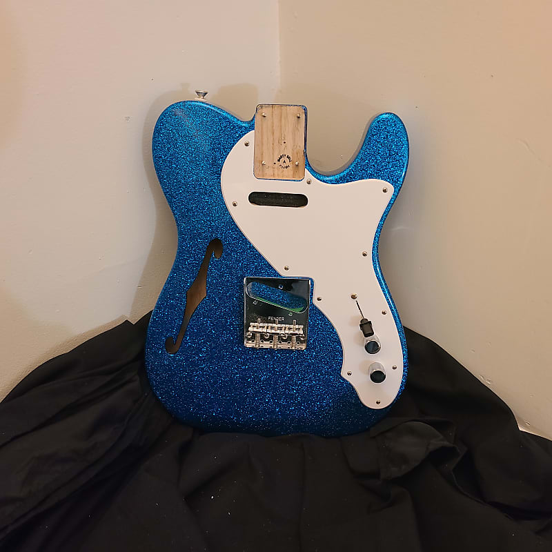Marty Bell Finishing Telecaster Thinline Body - Blue | Reverb Canada