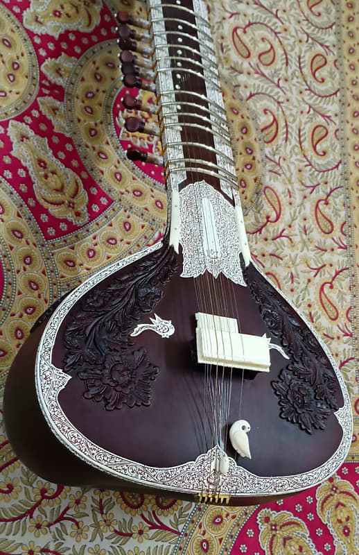 Shreeom Handicraft Sitar AngurPatta Sitar Matte 7 Main String | Reverb