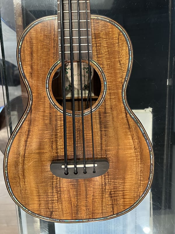 David Gomes Hawaiian Koa Bass Ukulele 2022 - 20th Anniversary | Reverb