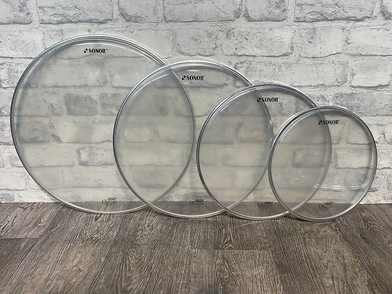 SONOR by Remo Tom Rock Fusion Size Resonant Drum Heads Set Of | Reverb