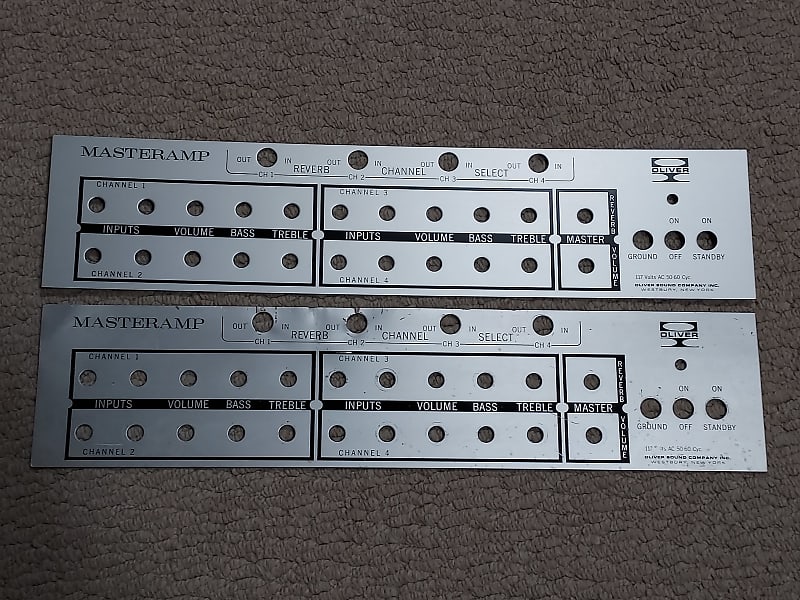 Oliver Masteramp Control Panel Faceplates | Reverb