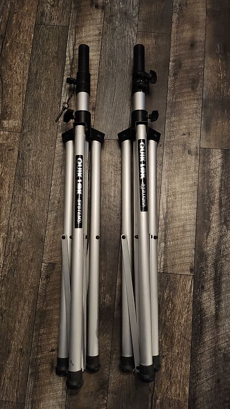 Quick Lok Aluminum Tripod Speaker Stand (pair) grey | Reverb