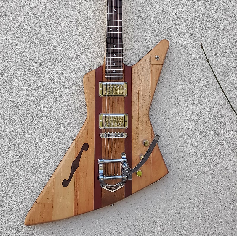 Custom Handmade, semi-acoustic EXPLORER. Unique | Reverb