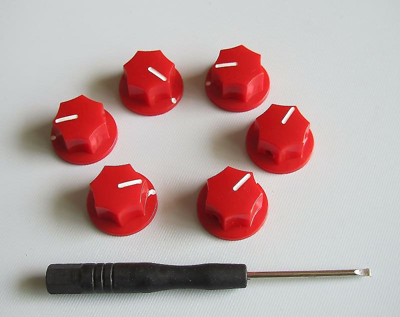 10 Piece Red Bass Effect Pedal AMP Amplifier Knobs | Reverb