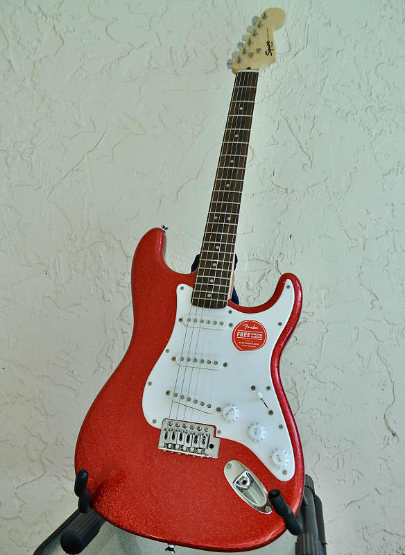 Fender Squire Limited Edition Bullet Strat Gloss Red Sparkle | Reverb