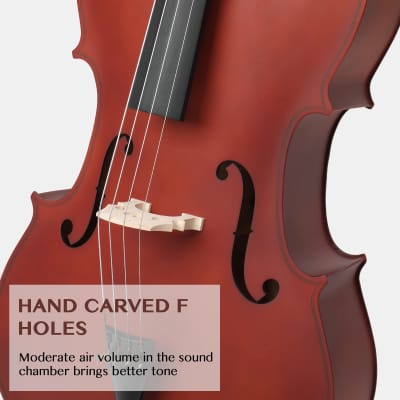 Glarry GC101 4/4 Full-Size Acoustic Cello Matte Nature | Reverb