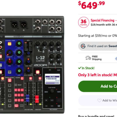 Zoom LiveTrak L-12 2025 - black | Reverb