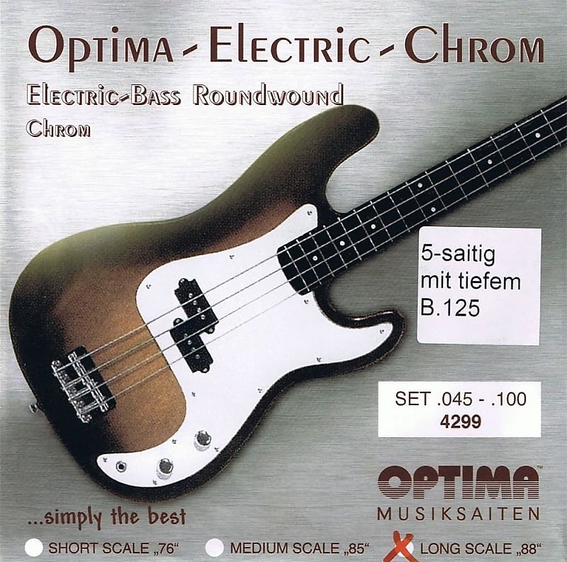 Optima/Maxima Chrome Bass Strings 45-125 Roundwound (5-string | Reverb