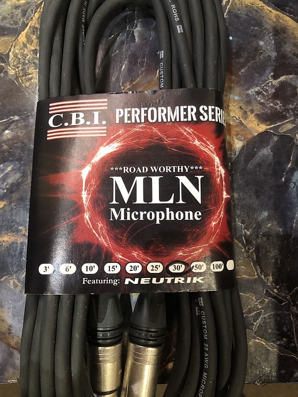 CBI Cables MLN Performer Series XLR Microphone Cable - 30' | Reverb