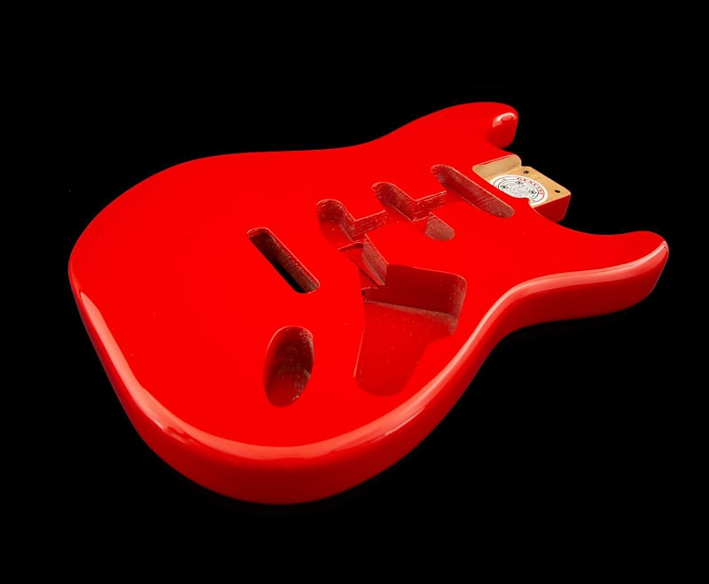 Tone Ninja Strat Body, Roasted Ash, Gloss Poly Fiesta Red | Reverb