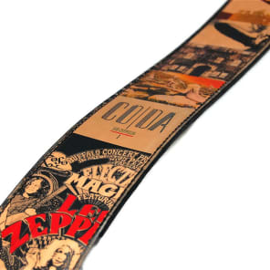 Leather guitar strap / Led Zeppelin CD covers | Reverb