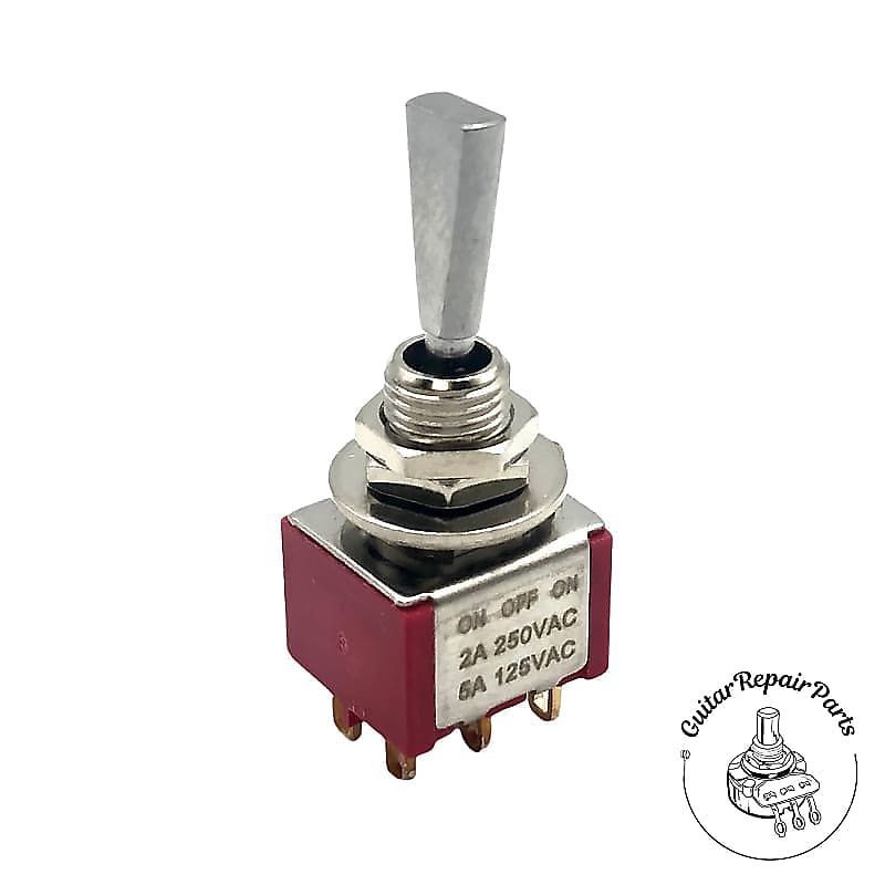 Carling On-Off-On 3 Position DPDT Mini Toggle Switch w. Flat | Reverb