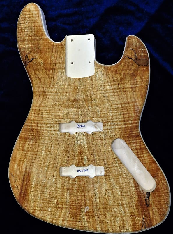 Flamed Spalted Maple Top/ Basswood Jazz J-BASS Style Body | Reverb