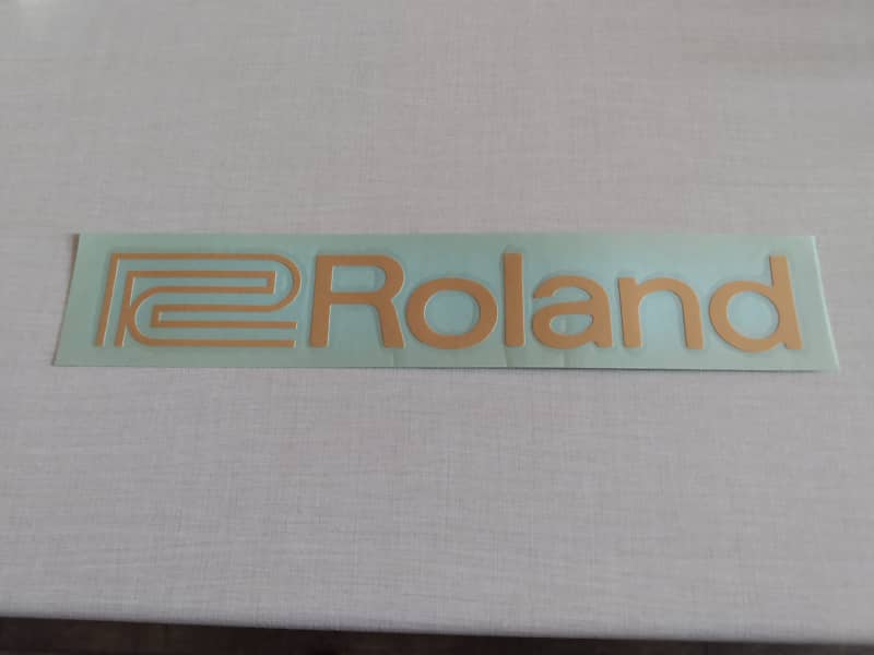 Roland logo sticker 1980s - gold | Reverb