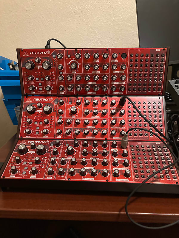 Behringer Neutron Moog 3-tier Rack with Patch & MIDI cables- | Reverb