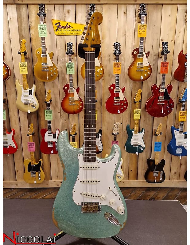 Fender ITL21-113 63 Strato Relic Rw Seafoam Green Sparkle | Reverb