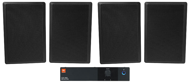 JBL CSA 140Z Commercial 70v Amplifier+(4) Black 5.25" Slim | Reverb