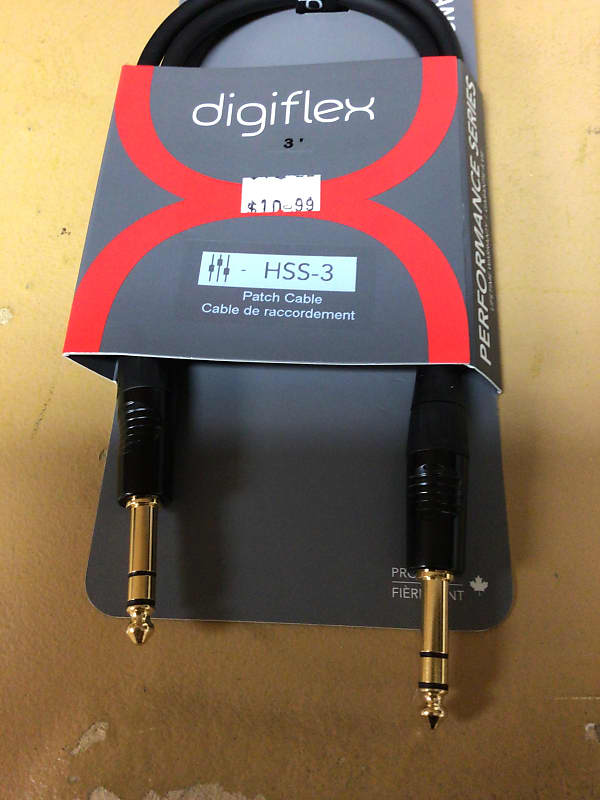 Digiflex HSS-3 3' 1/4" TRS to 1/4" TRS Patch Cable | Reverb
