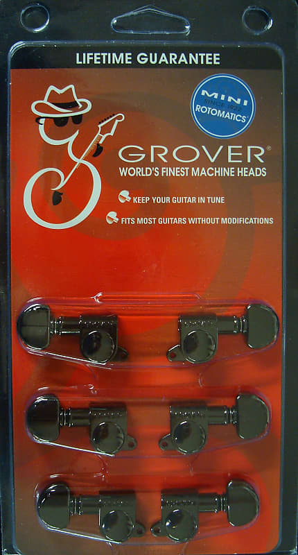 Grover 205BN Mini Rotomatic 3 x 3, Tuning Machines, Black | Reverb