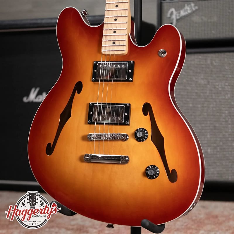 Squier Affinity Series Starcaster Deluxe - Sienna Sunburst | Reverb