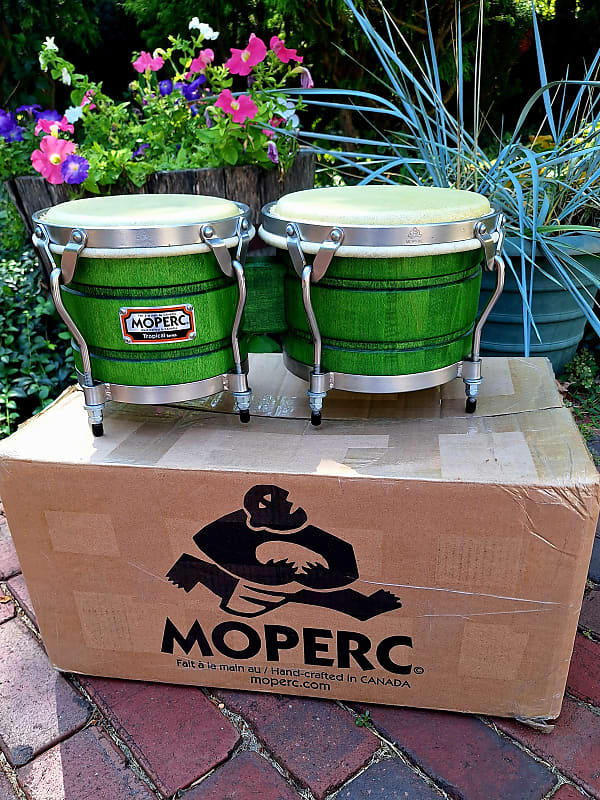 Moperc Bongo - 7/8.5" Matte green stain | Reverb