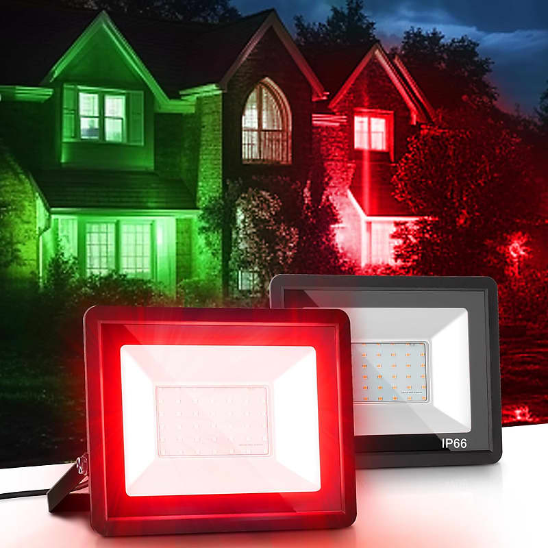 Red Led Flood Light Outdoor, 50W Plug In Flood Light, Ip66 | Reverb