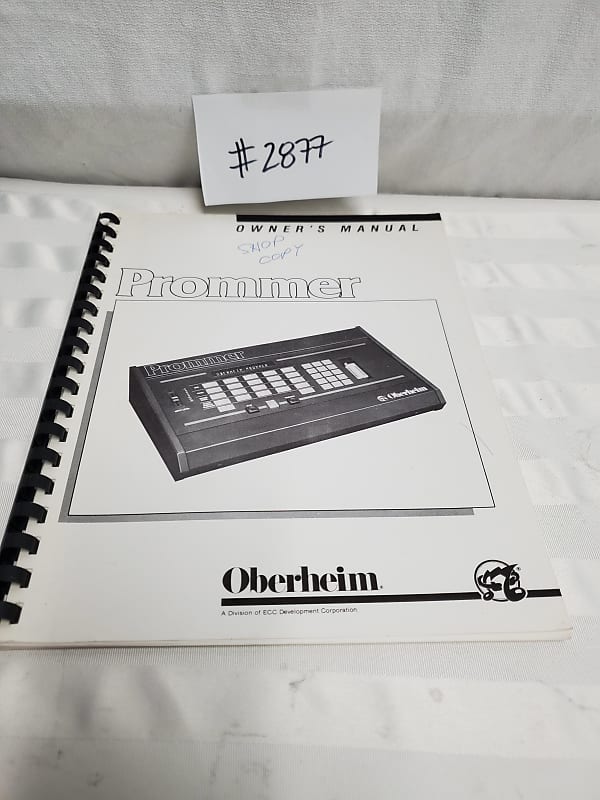 OBERHEIM PROMMER OWNERS MANUAL #2877 VINTAGE, USED CONDITION | Reverb