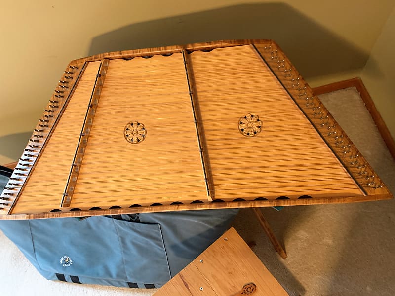 Hammered Dulcimer with stand, folding stool, custom case, | Reverb