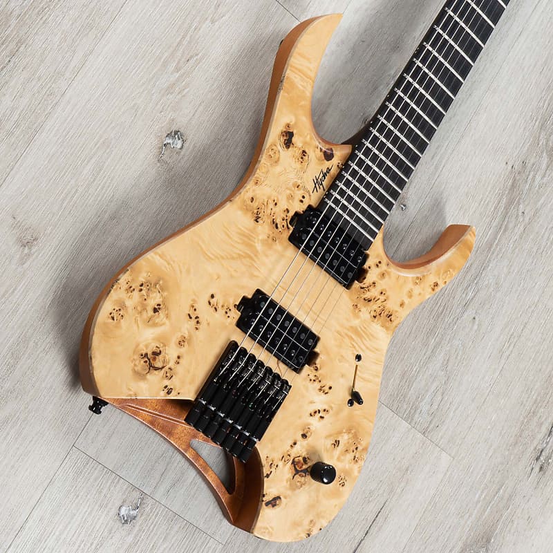 Mayones Hydra Elite 7 7-String Headless Guitar, Ebony | Reverb