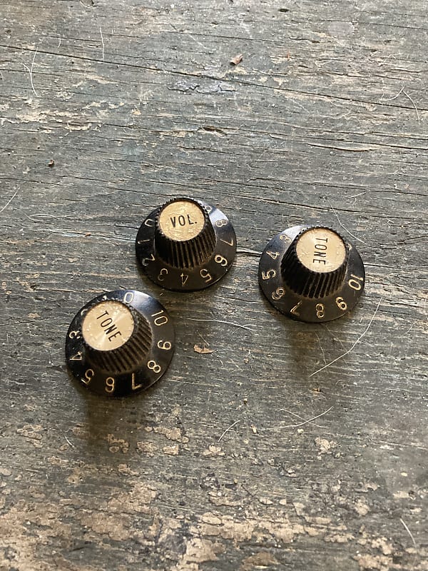 Gibson Les Paul Custom knobs 2 vol 2 tone 1973 - Blk Gld | Reverb