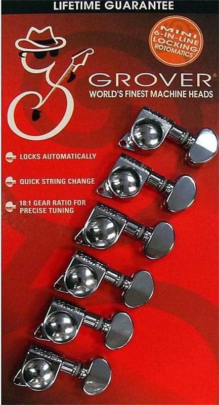Grover 406 C6 -self locking , 6 in line in Chrome, 18 to 1 | Reverb