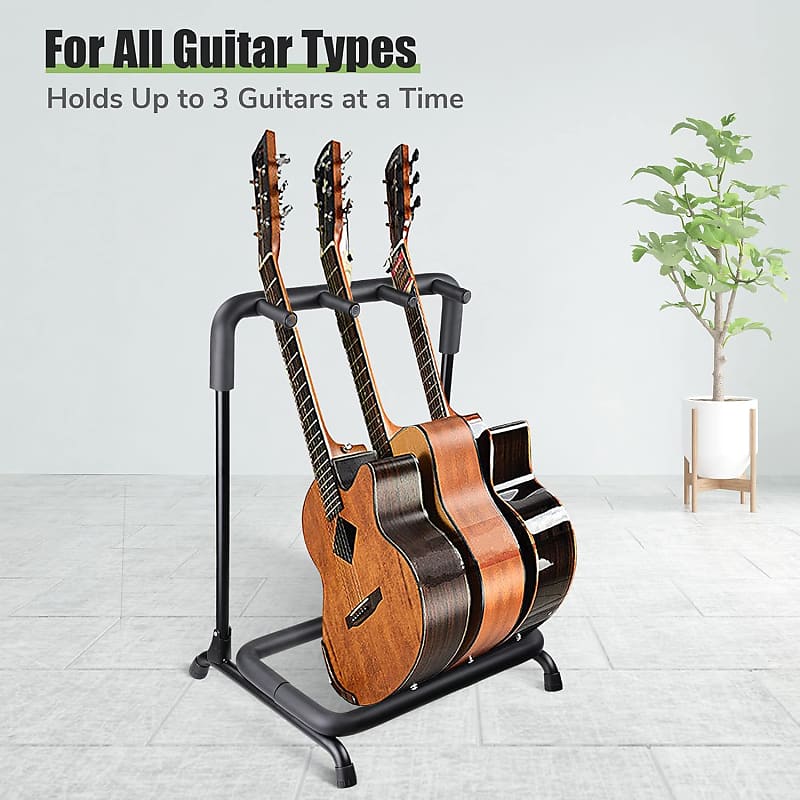 3 Three Holder Guitar Stand Rack Multi Guitar Folding Stand | Reverb
