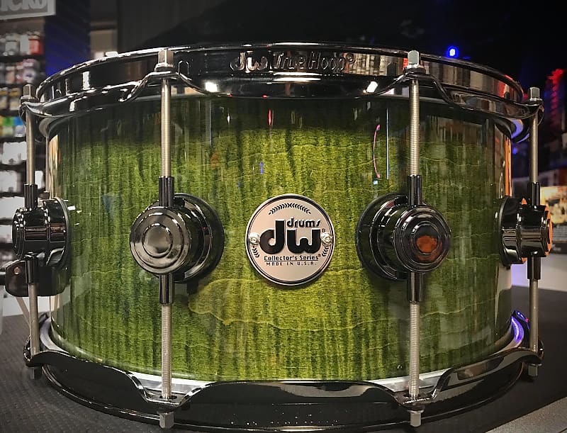 DW Exotic Curly Maple 6.5 x 14 Snare 2020 Emerald Green | Reverb