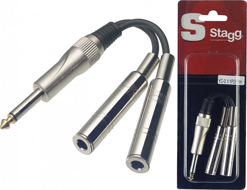 1 x Male mono phone plug/2x female mono phone plug adaptor | Reverb